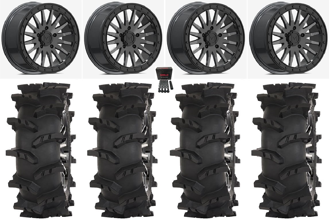 Valor V06 Bdlk 15" Wheels Gm 33" Outlaw Max Tires Polaris RZR Turbo R ...