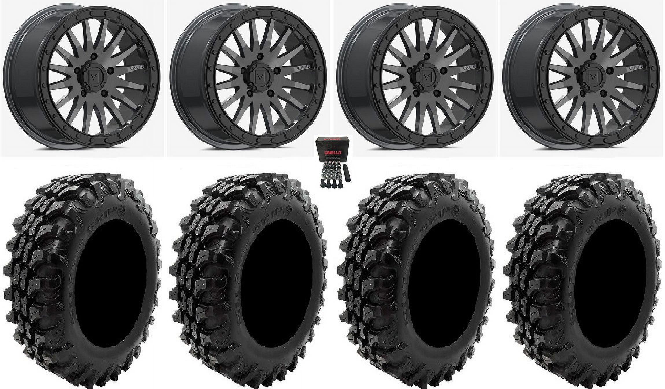 Valor V06 Bdlk 15" Wheels Gm 35" K9 XT Tires Polaris RZR Turbo R & Pro ...