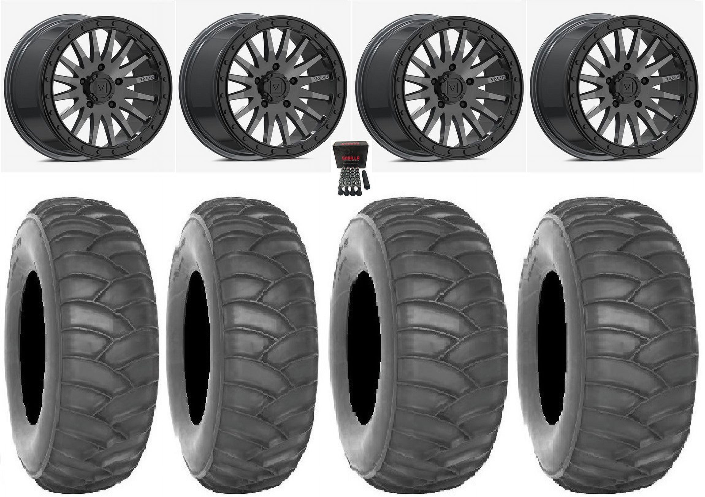 Valor V06 Bdlk 15" Wheels Gm 35" SS360 Tires Polaris RZR Turbo R & Pro ...