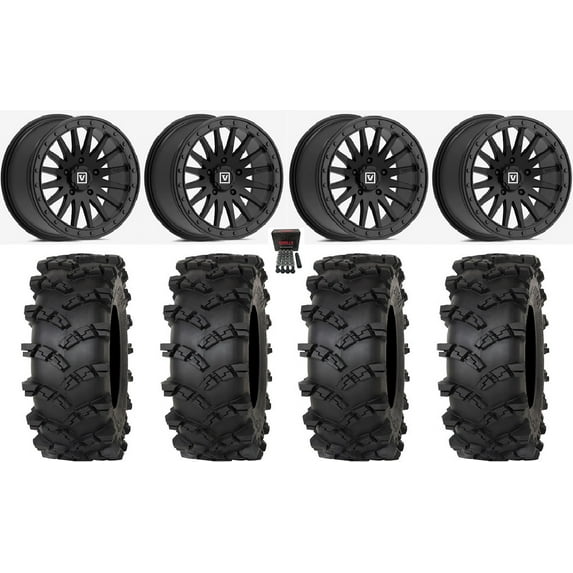 Valor V06 Bdlk 15" Wheels SB 32" Outlaw M/T Tires Polaris RZR Turbo R ...