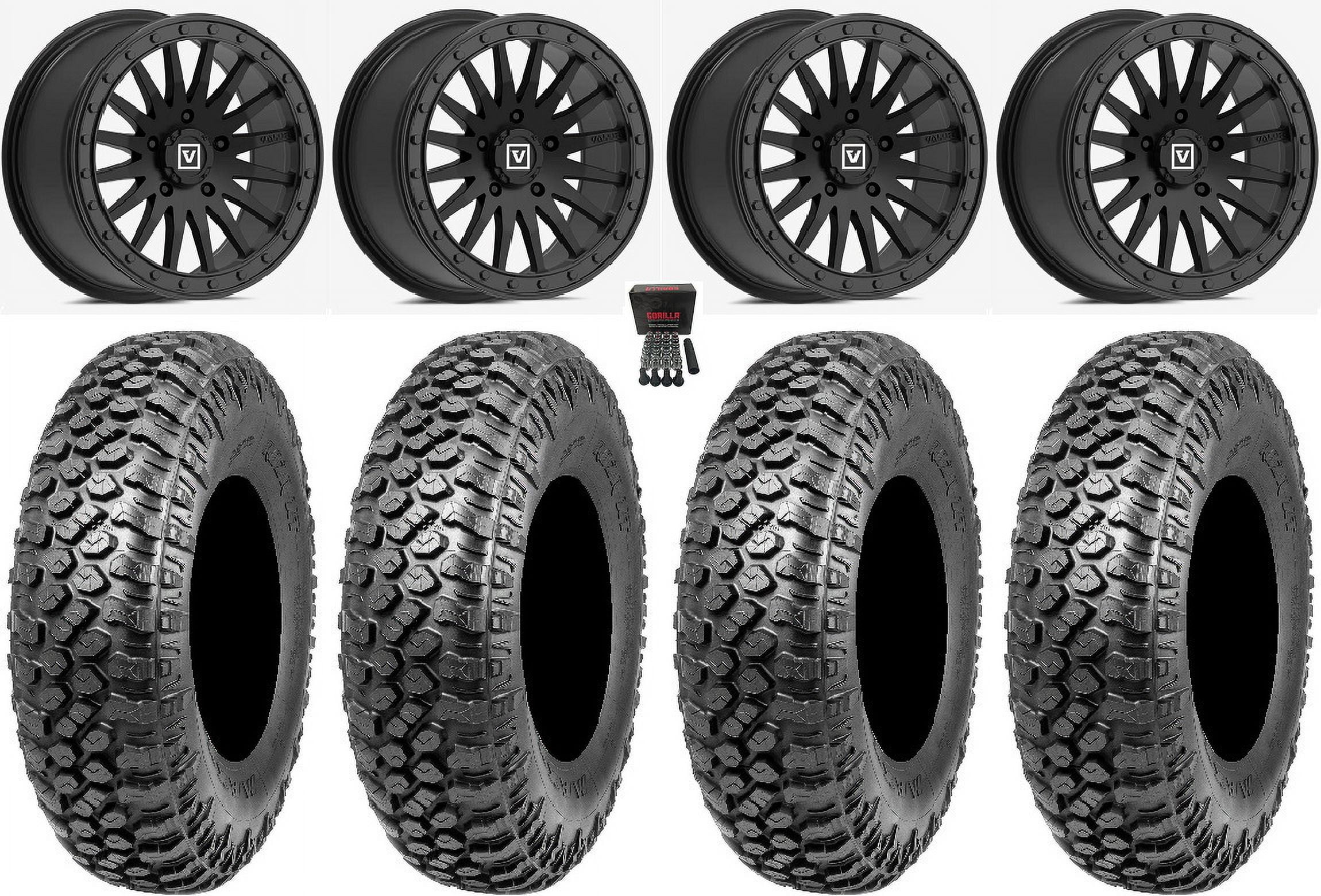 Valor V06 Bdlk 15" Wheels SB 32" RAZR XT Tires Polaris RZR Turbo R & Pro R Ranger 1500 Xpedition ...
