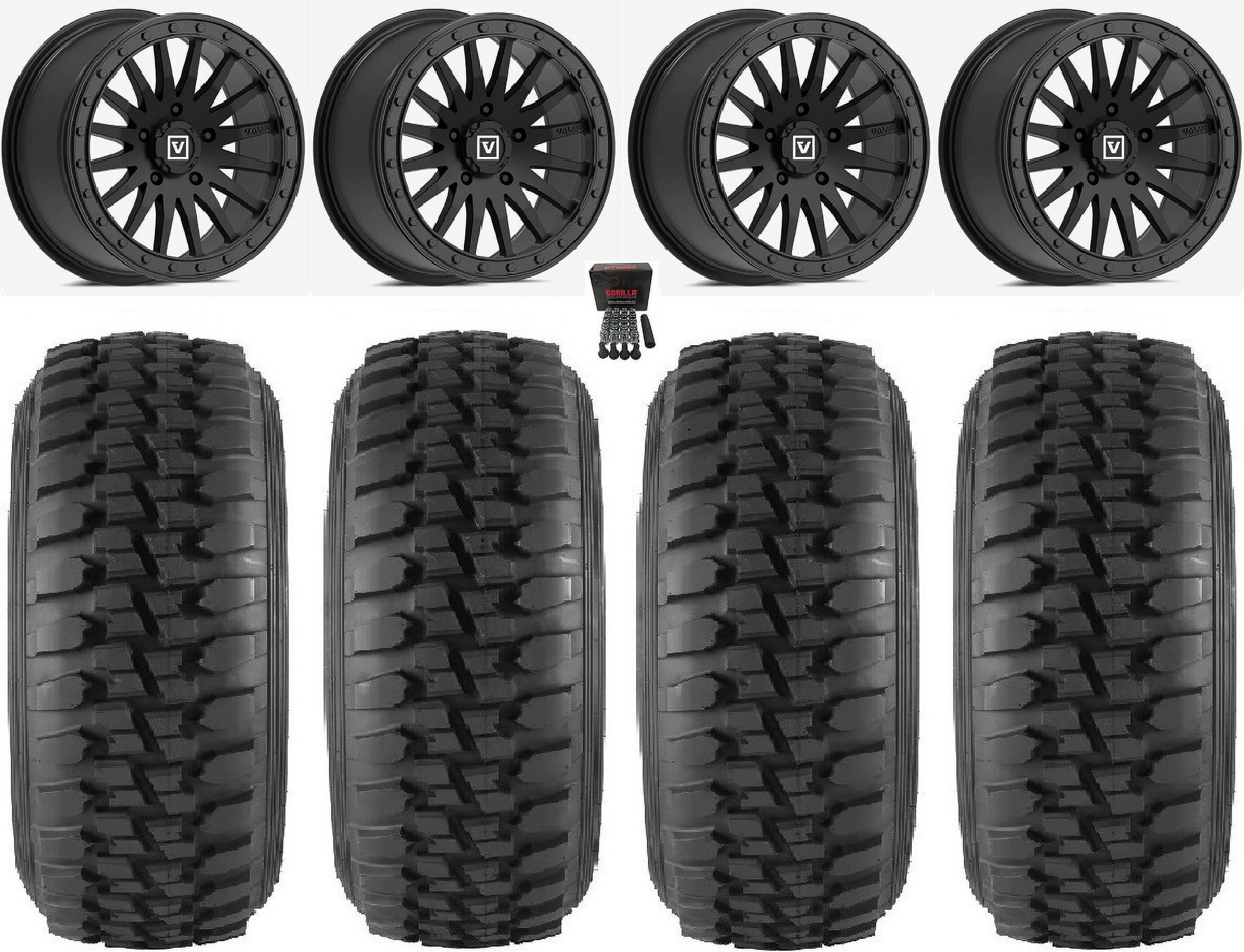 Valor V06 Bdlk 15" Wheels SB 33" Desert Series Tires Polaris RZR Turbo ...