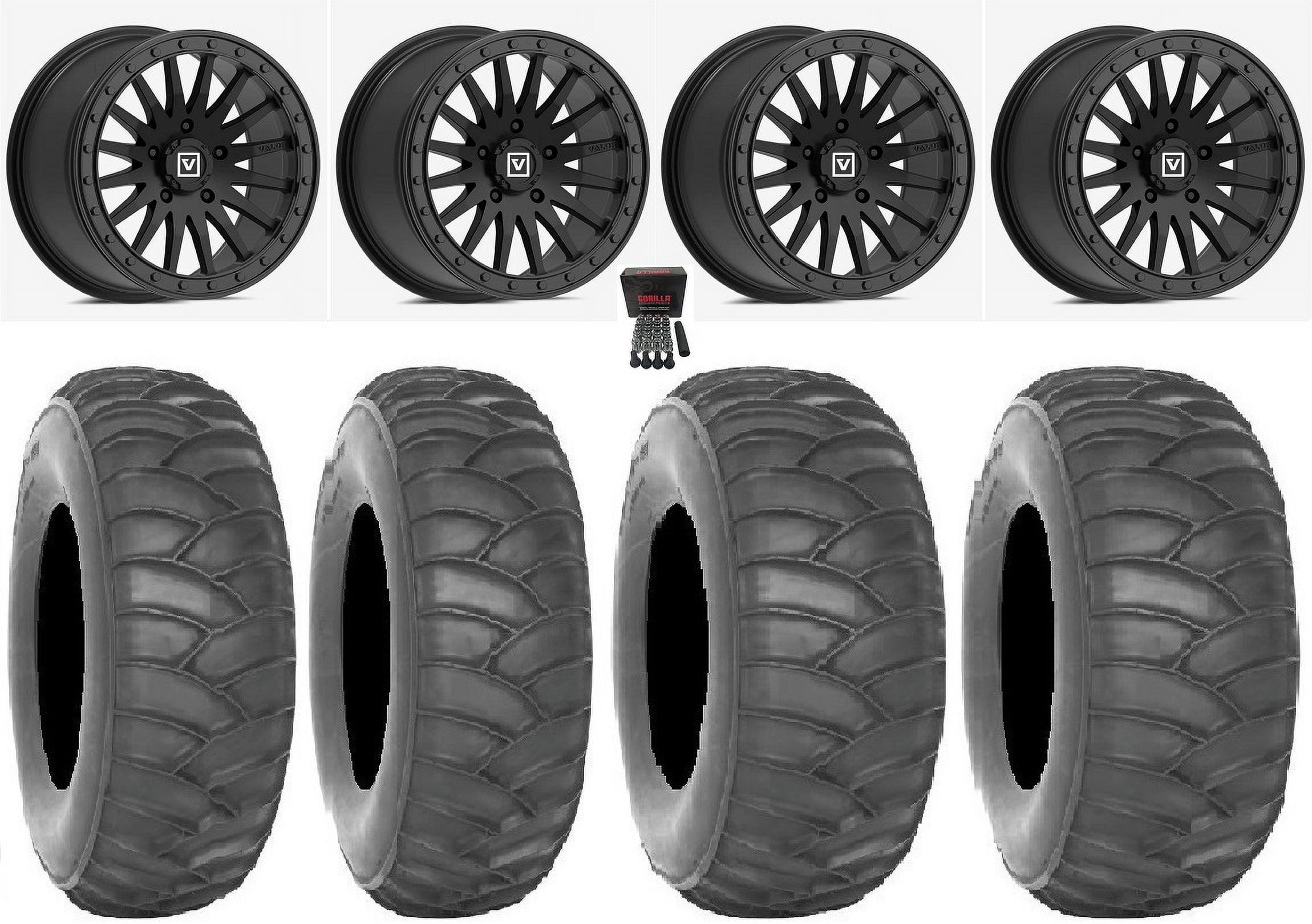 Valor V06 Bdlk 15" Wheels SB 35" SS360 Tires Polaris RZR Turbo R & Pro ...