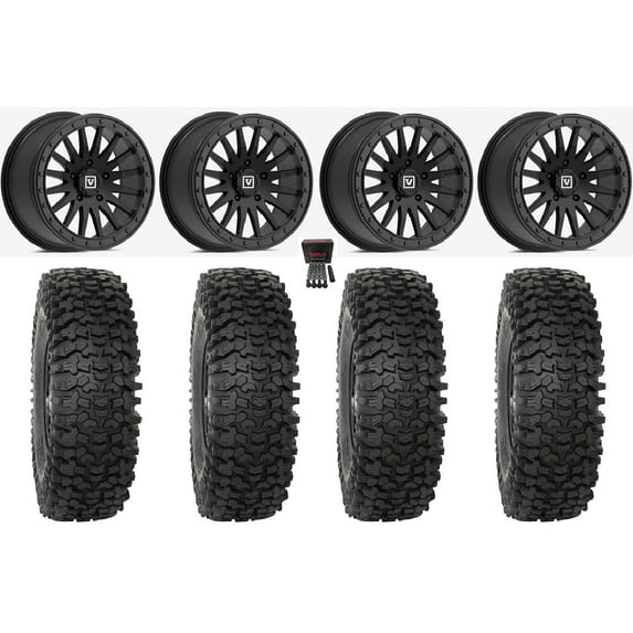 Valor V06 Bdlk 15" Wheels SB 37" RC500 Tires Polaris RZR Turbo R & Pro ...