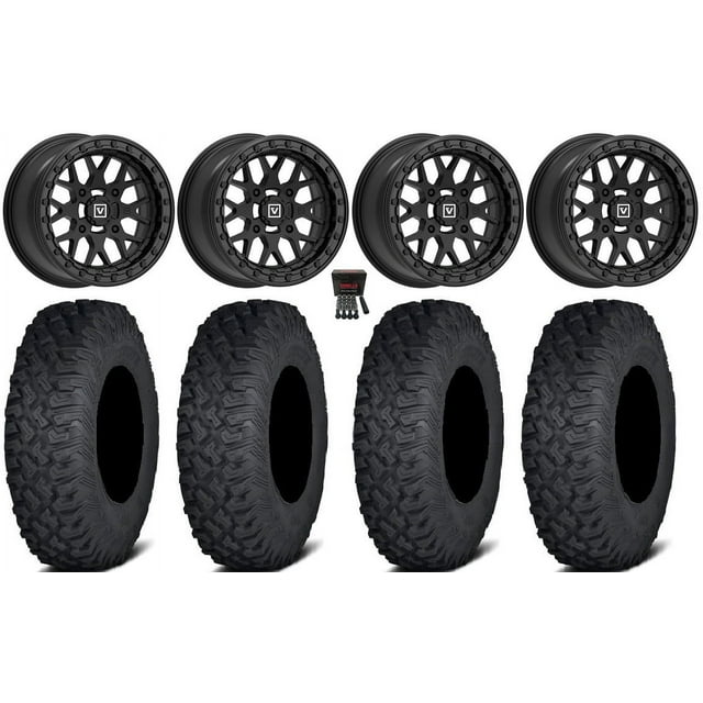 Valor V07 Beadlock 15" Wheels Black 32" Coyote Tires Polaris RZR XP ...