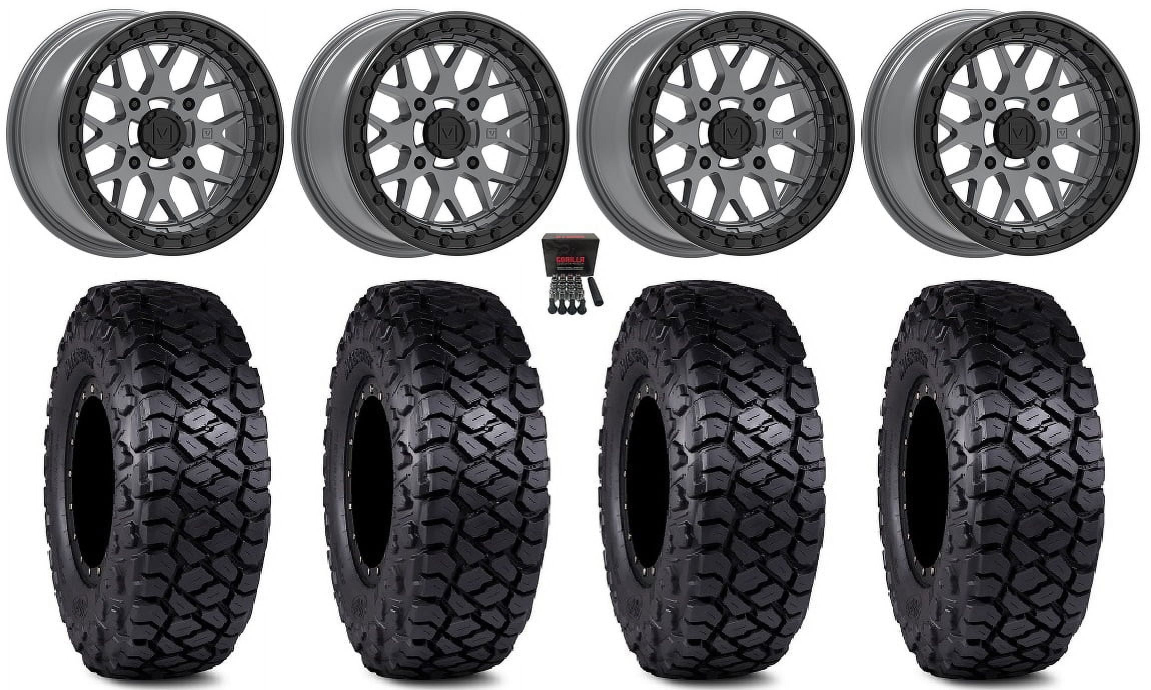 Valor V07 Beadlock 15" Wheels Graphite 30" Intersect Tires Can-Am ...