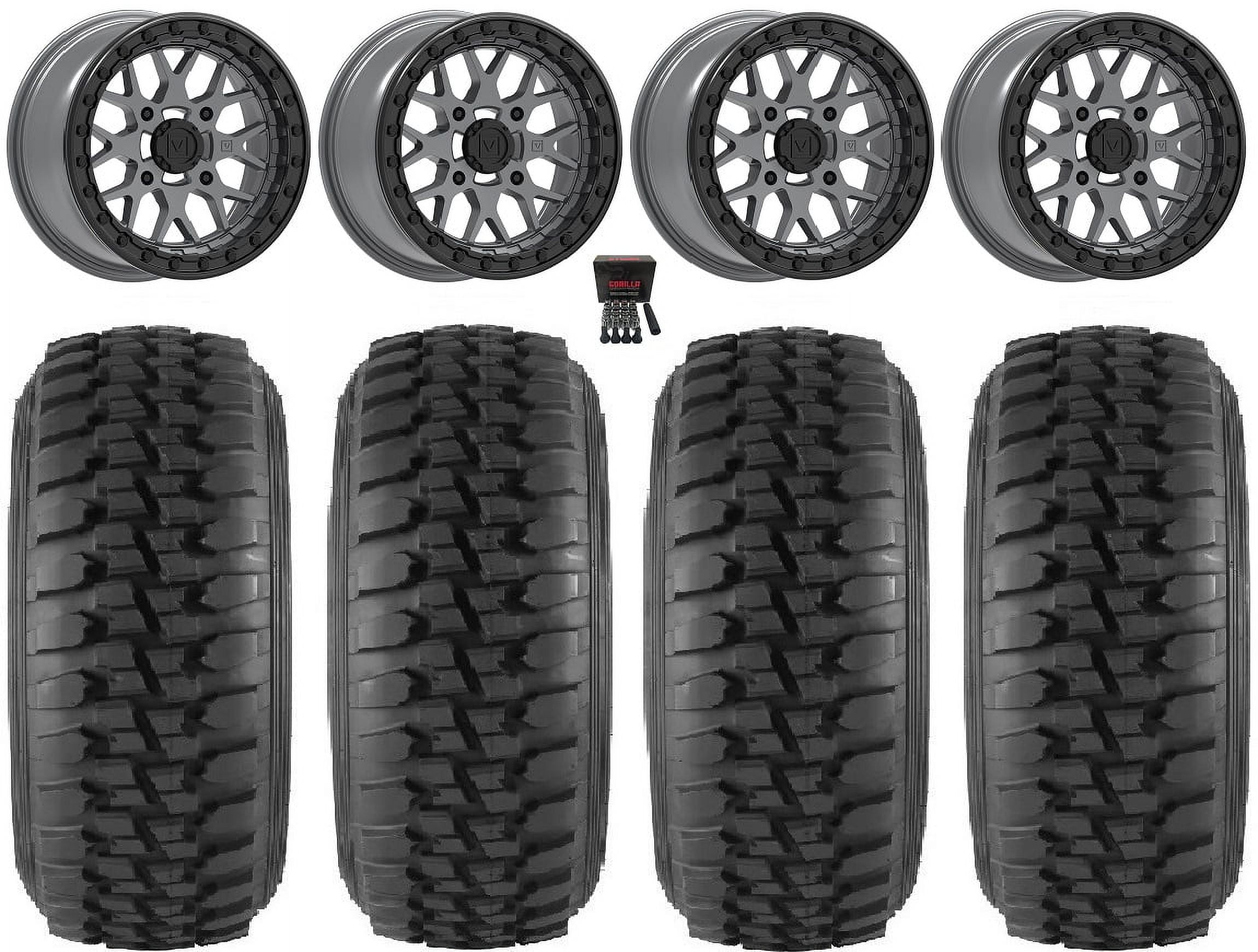 Valor V07 Beadlock 15" Wheels Graphite 32" DS Soft Tires Can-Am ...