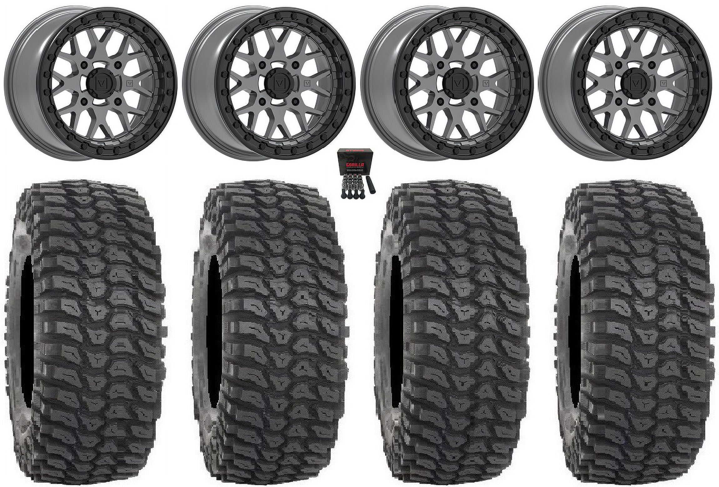 Valor V07 Beadlock 15" Wheels Graphite 32" XCR350 Tires Can-Am ...