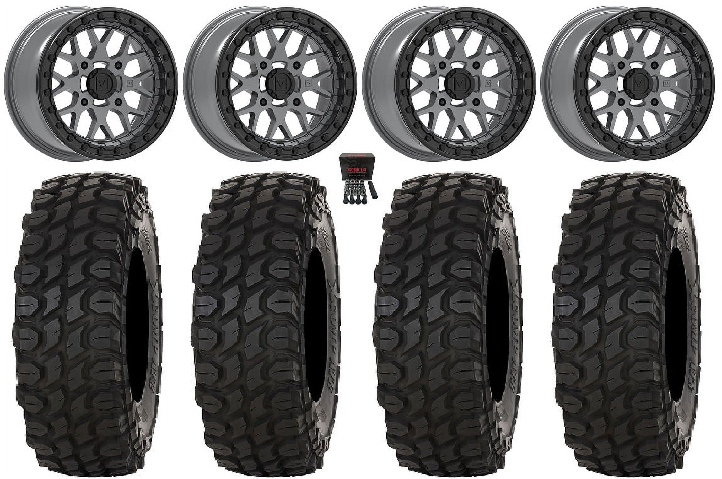 Valor V07 Beadlock 15" Wheels Graphite 32" XComp ATR Tires Can-Am ...