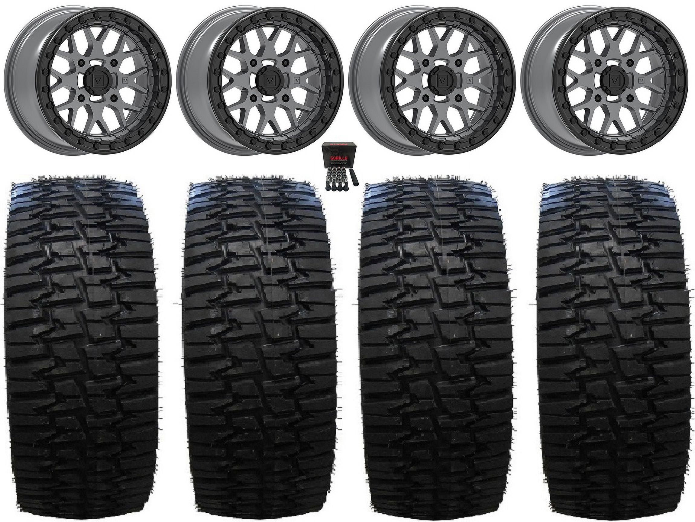 Valor V07 Beadlock 15" Wheels Graphite 33" Desert Race Tires Can-Am ...