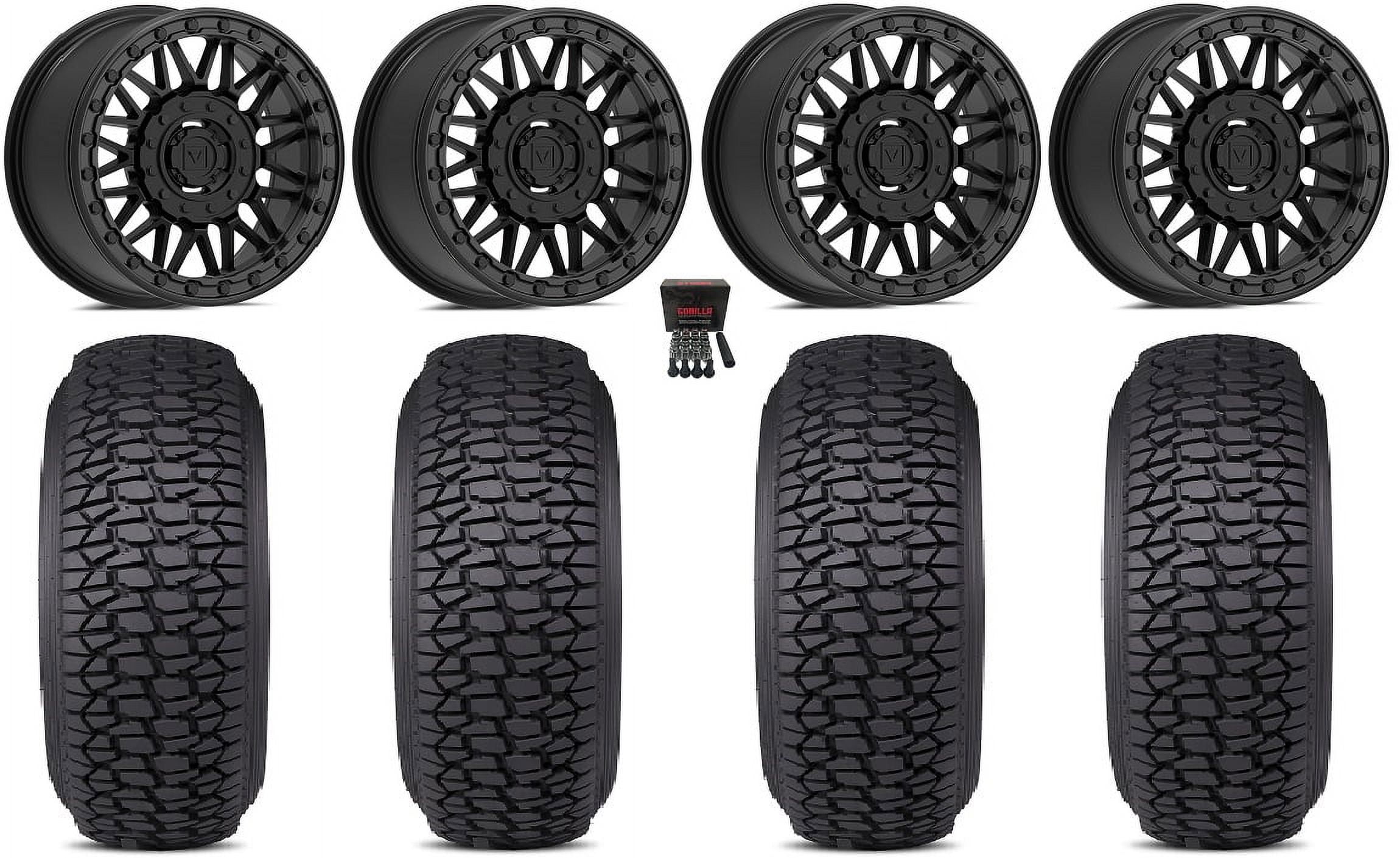 Valor V08 Beadlock 15" Wheels Black 30" Regulator 2 Tires Can-Am ...