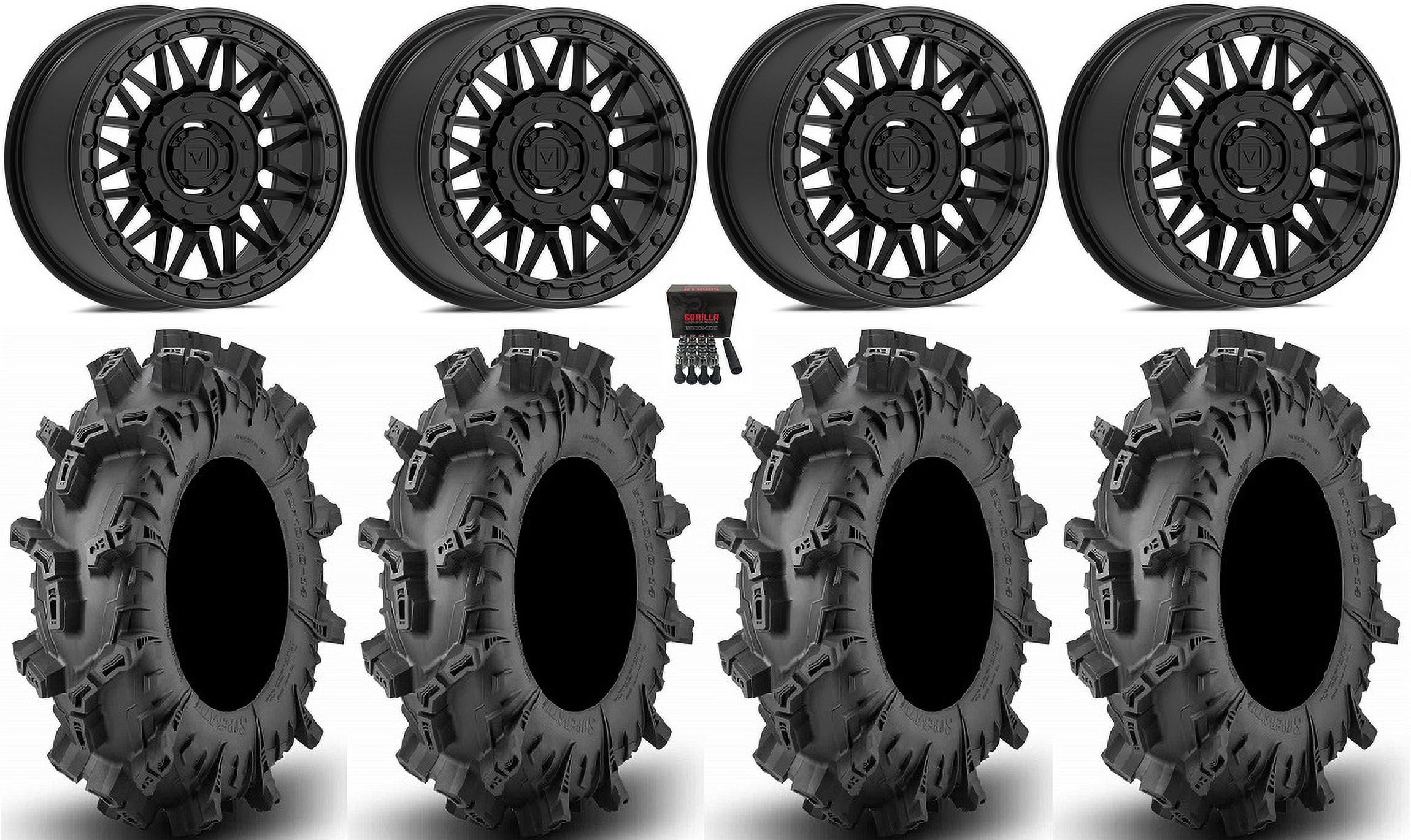 Valor V08 Beadlock 15" Wheels Black 32" Terminator Max Tires Can-Am ...