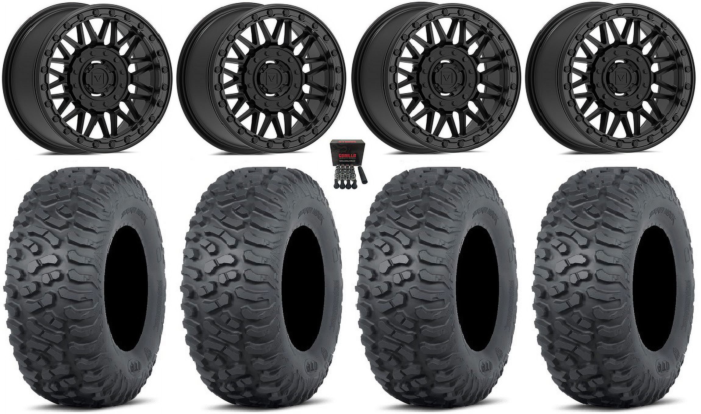 Valor V08 Beadlock 15" Wheels Black 32" Terra Hook Tires Can-Am ...
