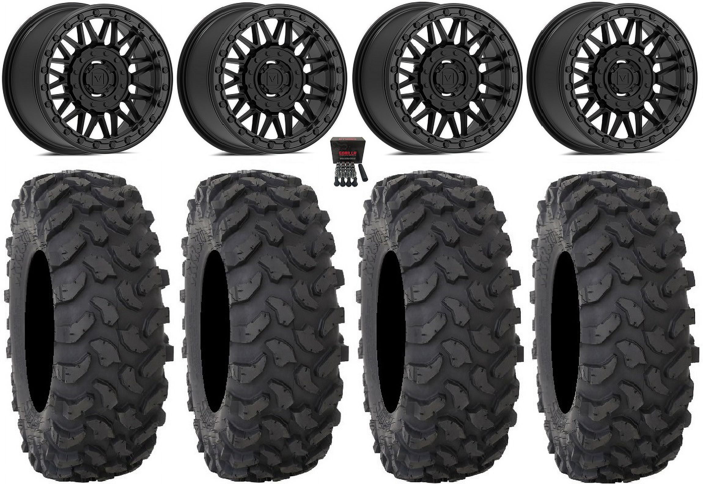 Valor V08 Beadlock 15" Wheels Black 32" XTR370 Tires Polaris RZR XP ...