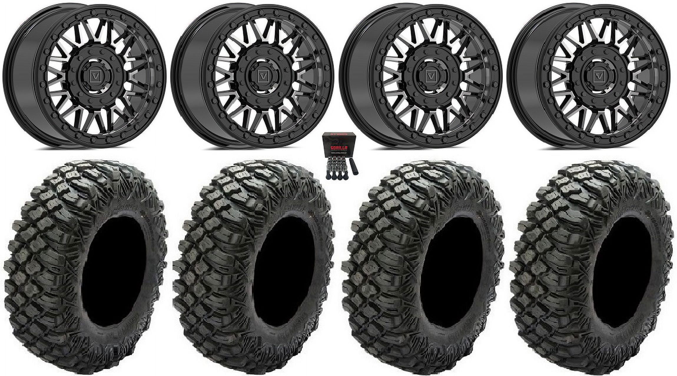 Valor V08 Beadlock 15" Wheels Dark Tint 30" Crawler XR Tires Can-Am ...
