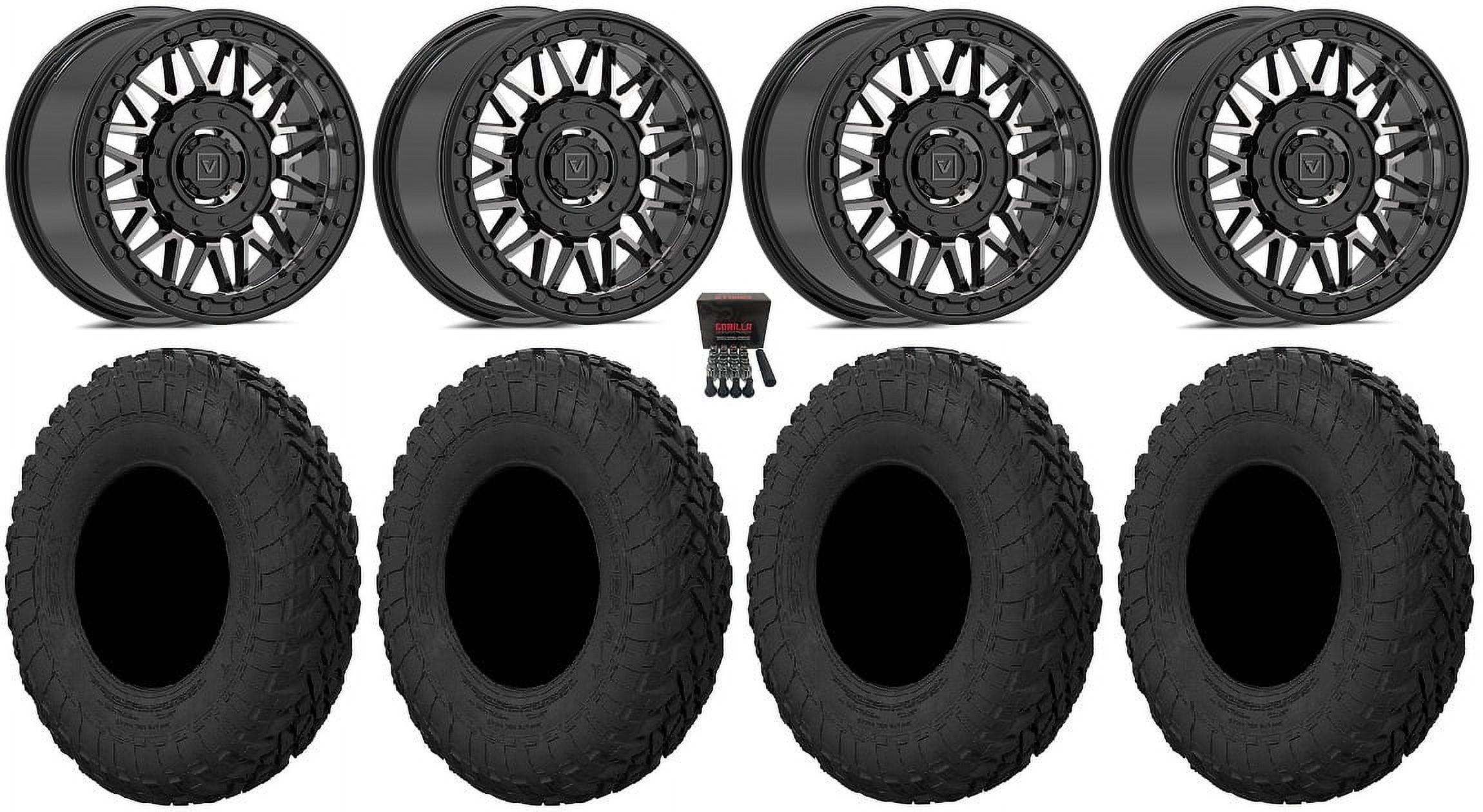 Valor V08 Beadlock 15" Wheels Dark Tint 30" Gripper R/T Tires Can-Am ...