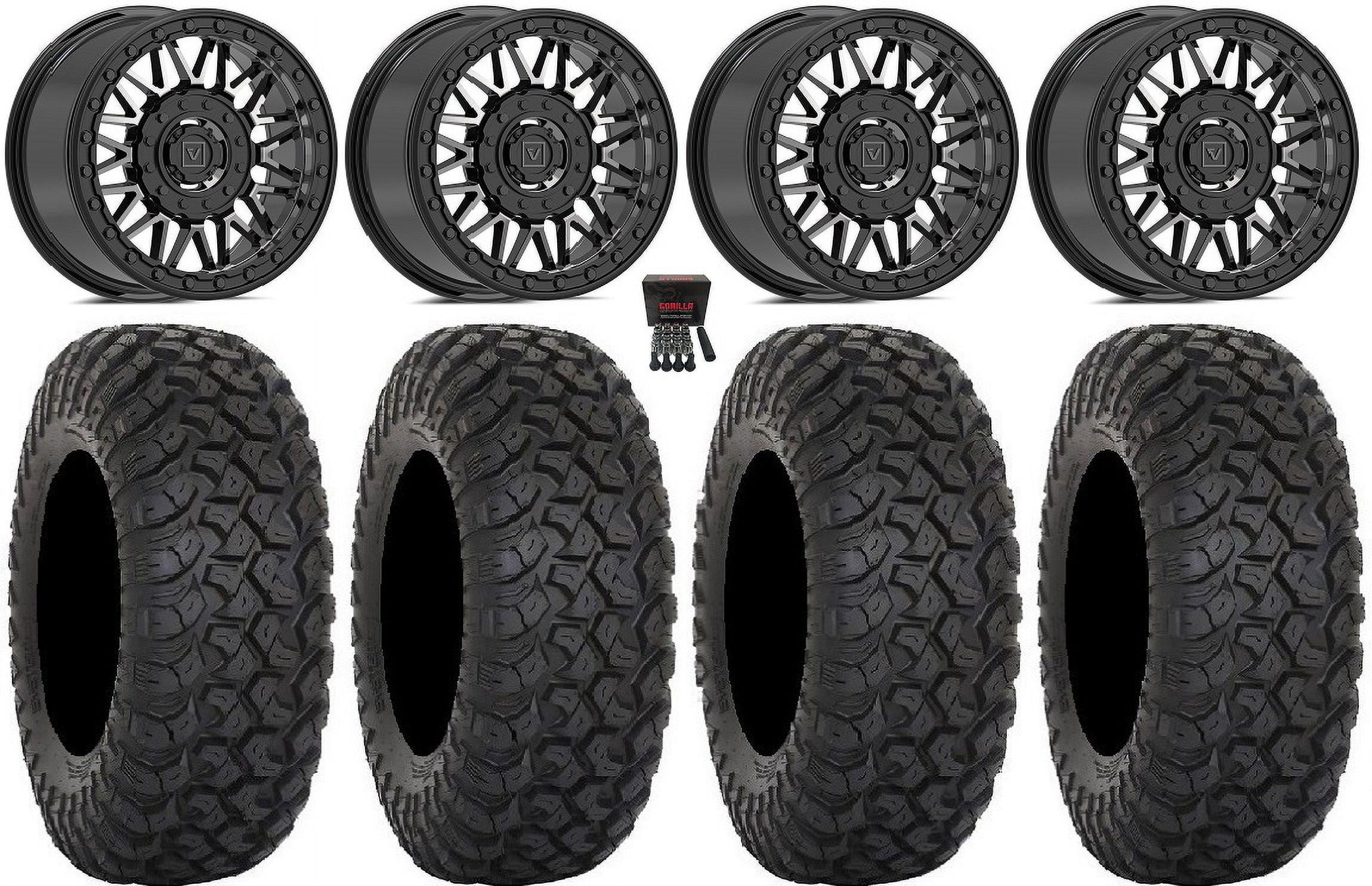 Valor V08 Beadlock 15" Wheels Dark Tint 32" RT320 Tires Can-Am Maverick ...