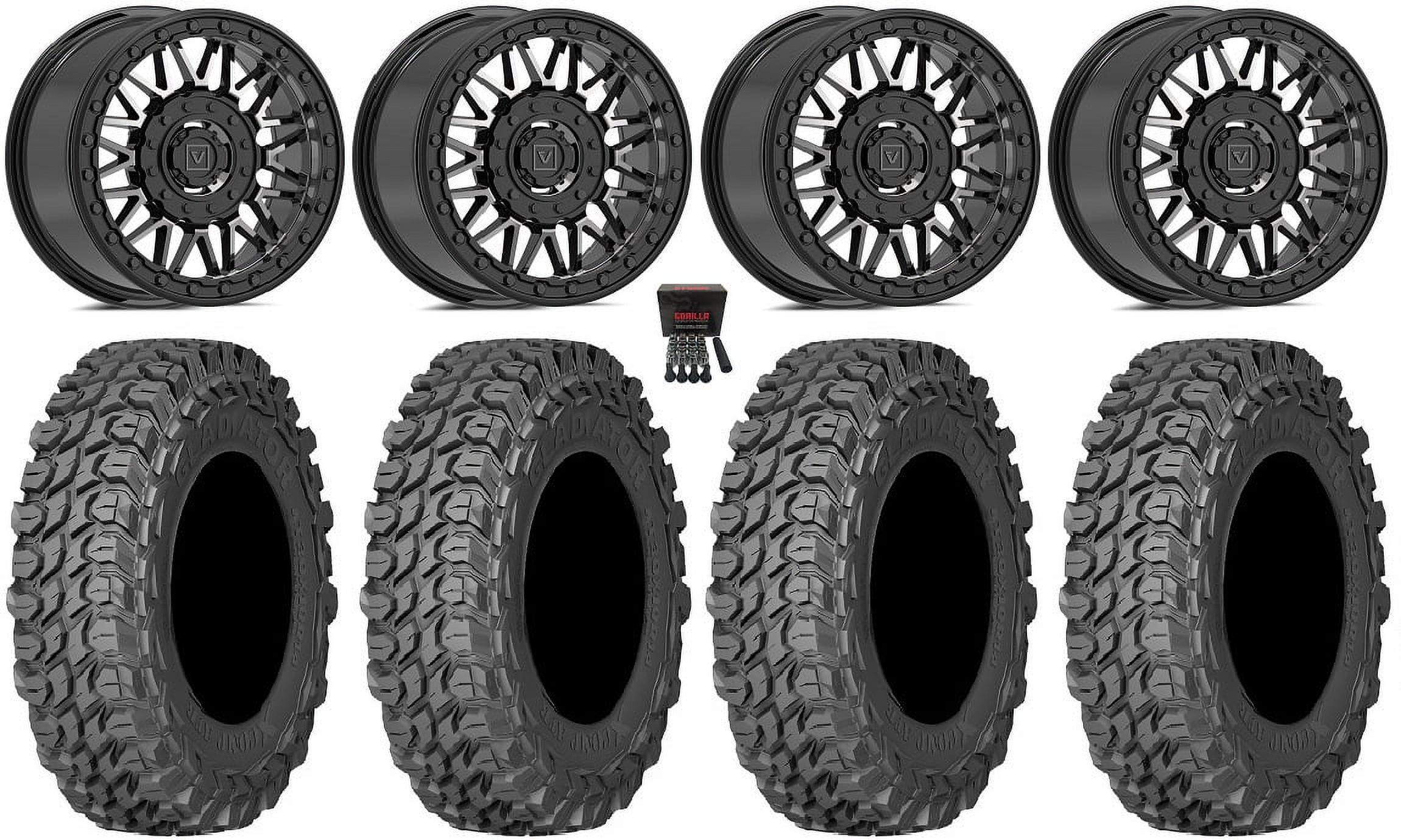 Valor V08 Beadlock 15" Wheels Dark Tint 32" X Comp ATR Tires Can-Am ...