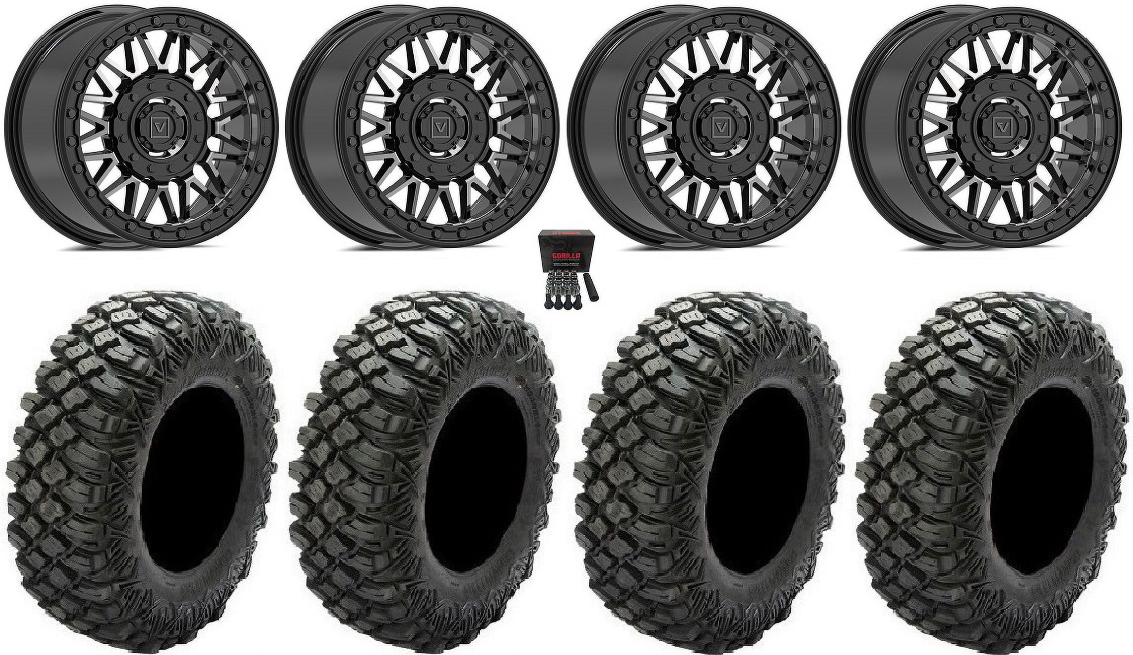 Valor V08 Beadlock 15" Wheels Dark Tint 35" Crawler XG Tires Can-Am ...