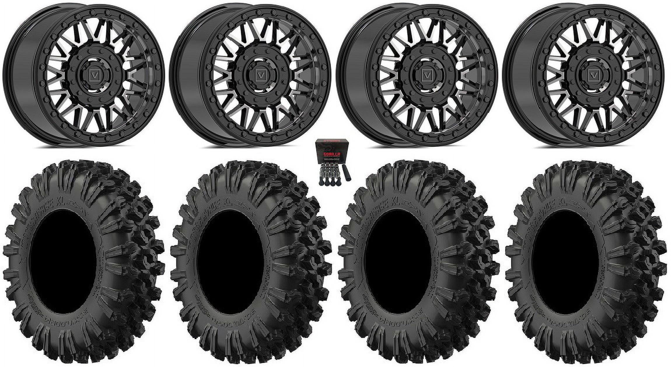 Valor V08 Beadlock 15" Wheels Dark Tint 37" MotoRavage XL Tires Can-Am ...