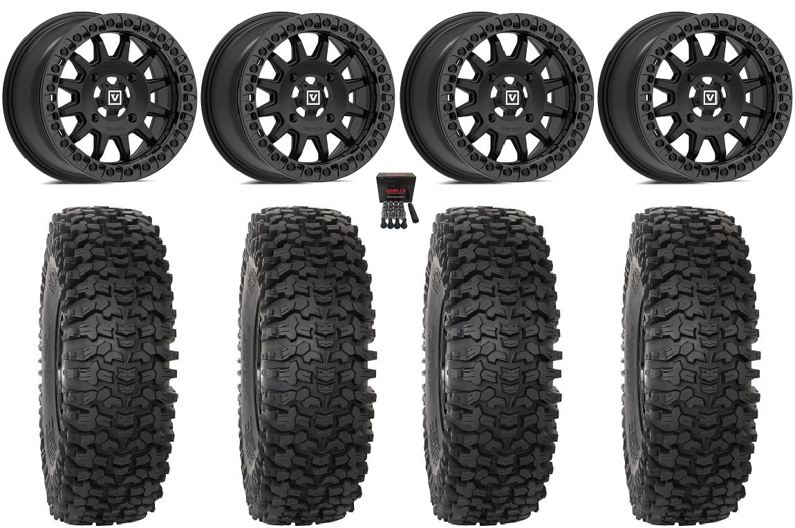 Valor V09 Beadlock 15" Wheels Black 35" RC500S Sticky Tires Can-Am ...