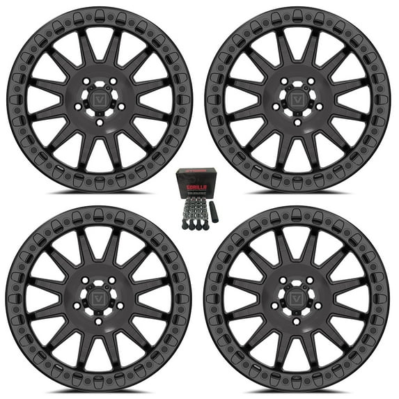 Valor V09 Beadlock 15" Wheels Brushed Charcoal Polaris RZR Turbo R ...