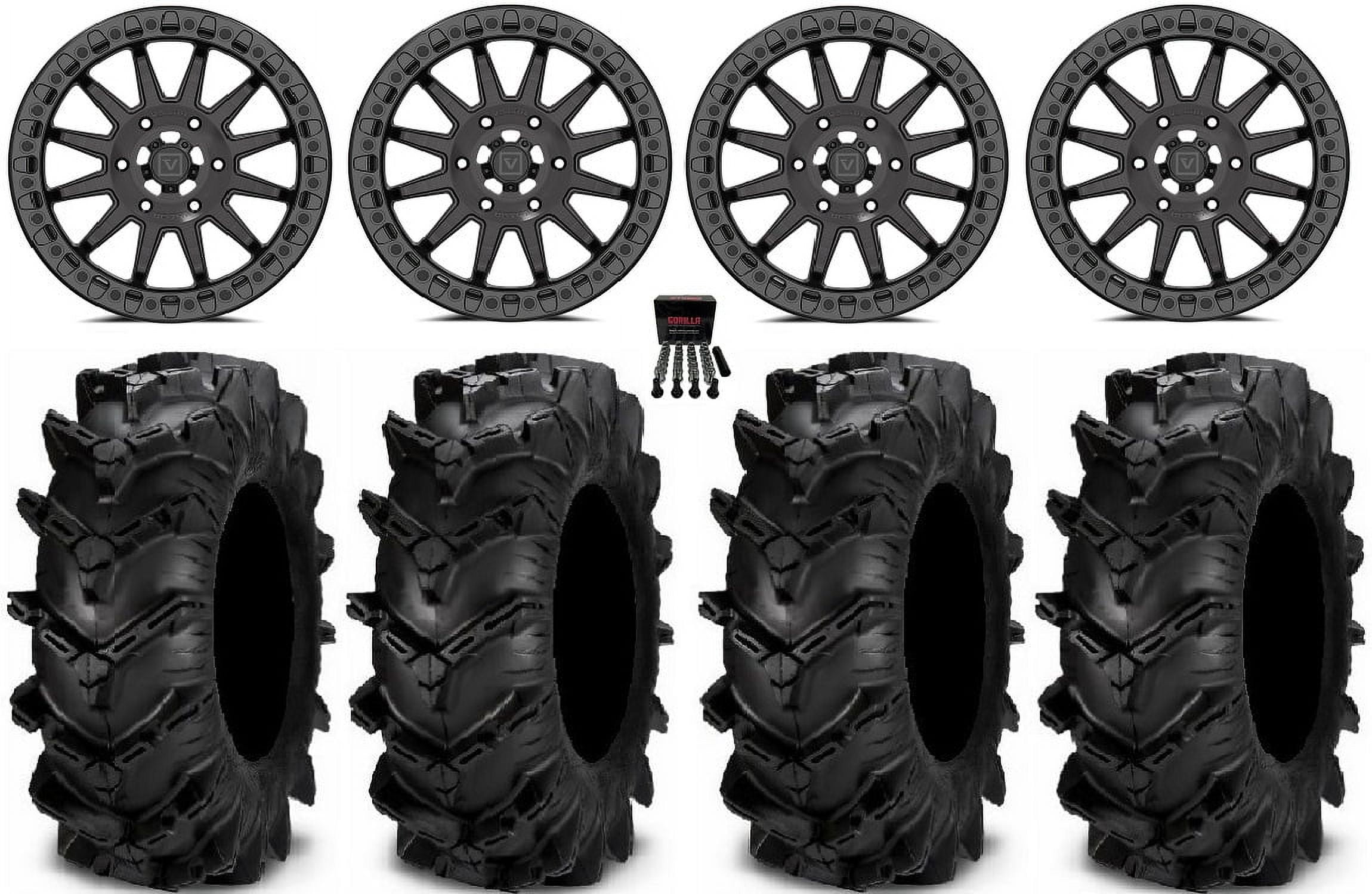 Valor V09 Beadlock 15" Wheels Charcoal 32" Cryptid Tires Can-Am Maverick R - Walmart.com