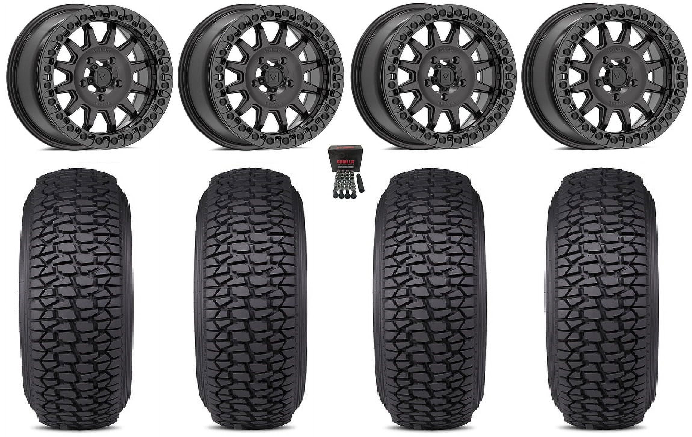 Valor V09 Beadlock 15" Wheels Charcoal 32" Regulator 2 Tires Polaris ...