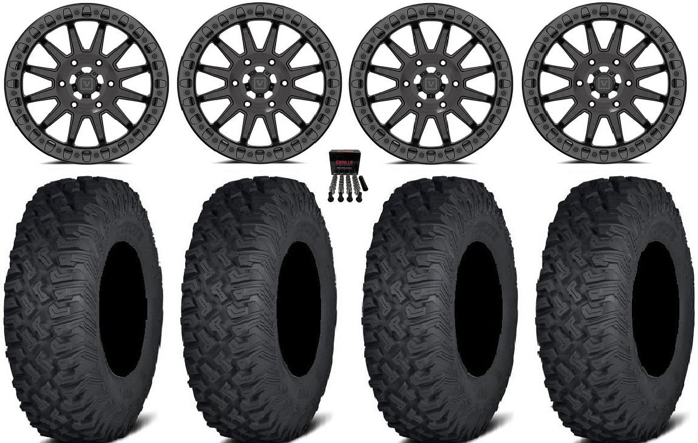 Valor V09 Beadlock 15" Wheels Charcoal 35" Coyote Tires Can-Am Maverick ...