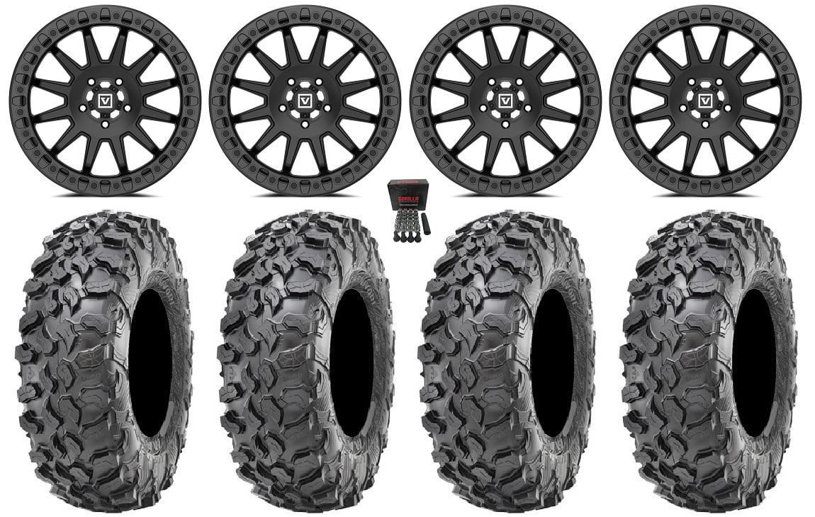 Valor V09 Beadlock 17" Wheels Black 37" Carnivore Tires Polaris RZR ...