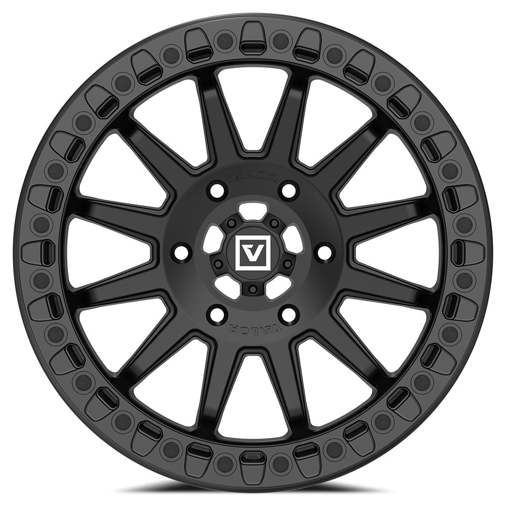 Valor V09 Beadlock 17x8 UTV Wheel - Satin Black (6x5.5) +40mm [V09 ...