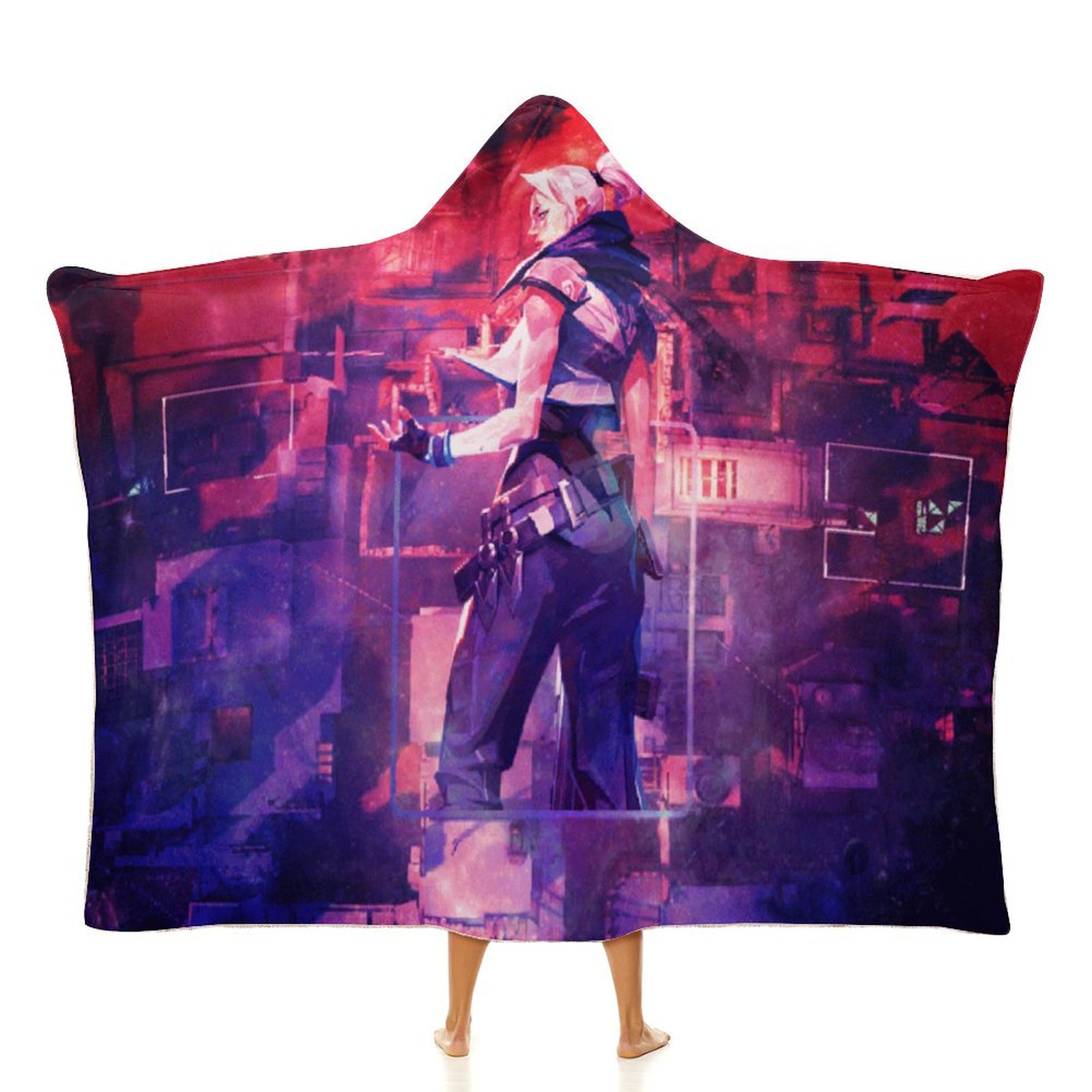 Valorant Cloak Hooded Blanket Soft Wearable Blanket Hoodie Throw Cape ...