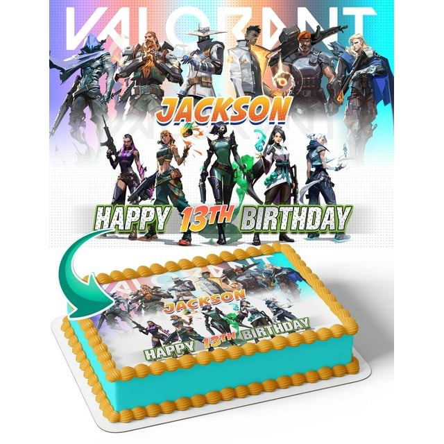 Valorant Edible Image Cake Topper Personalized Birthday Sheet Decal ...