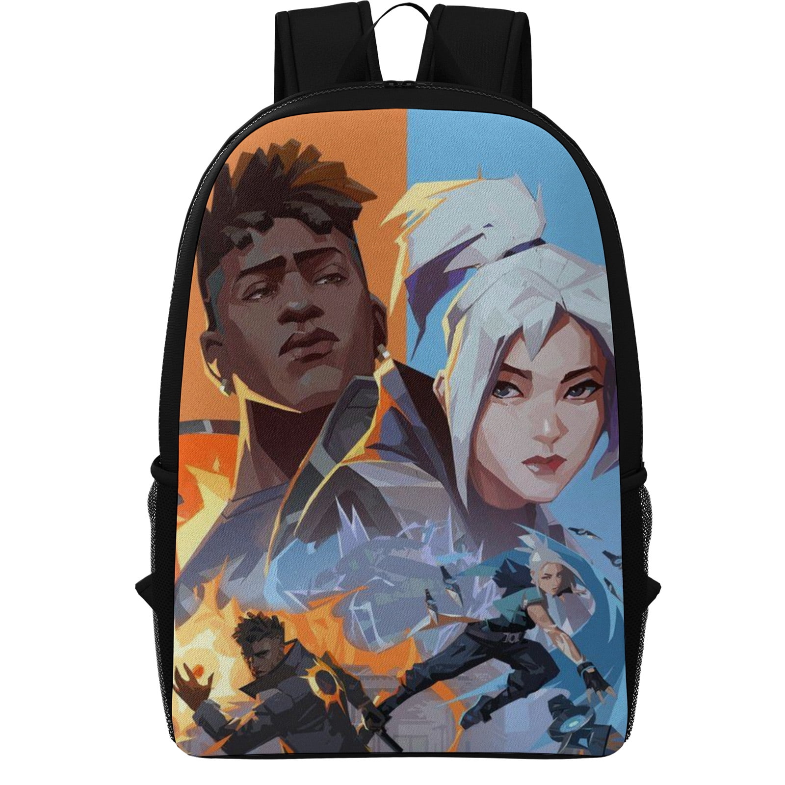 Valorant Jett and Phoenix Cartoon Style Backpack – Durable 17 Inch ...
