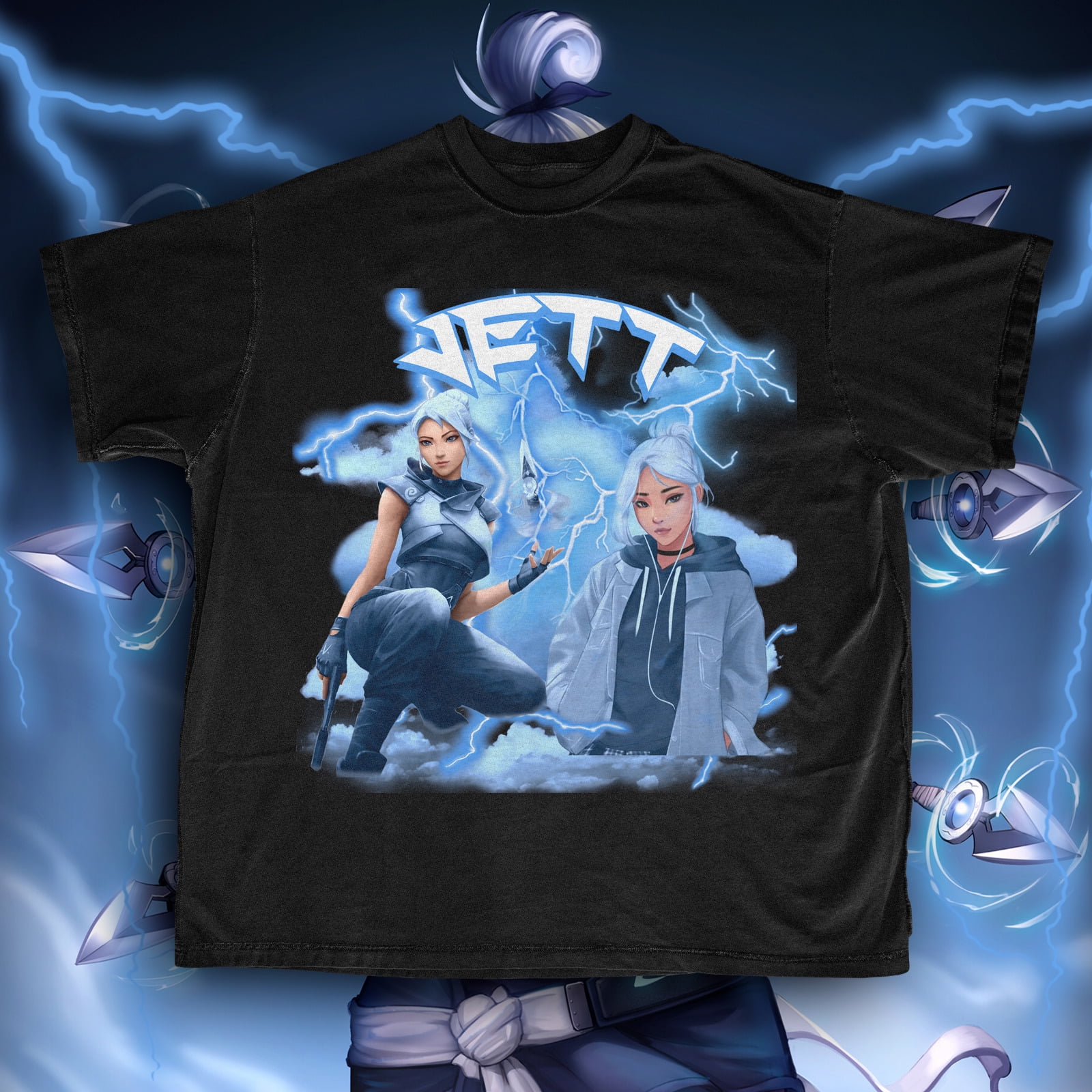 Valorant Jett Vintage Style T-shirt Bootleg Valorant Gifts for Gamers ...
