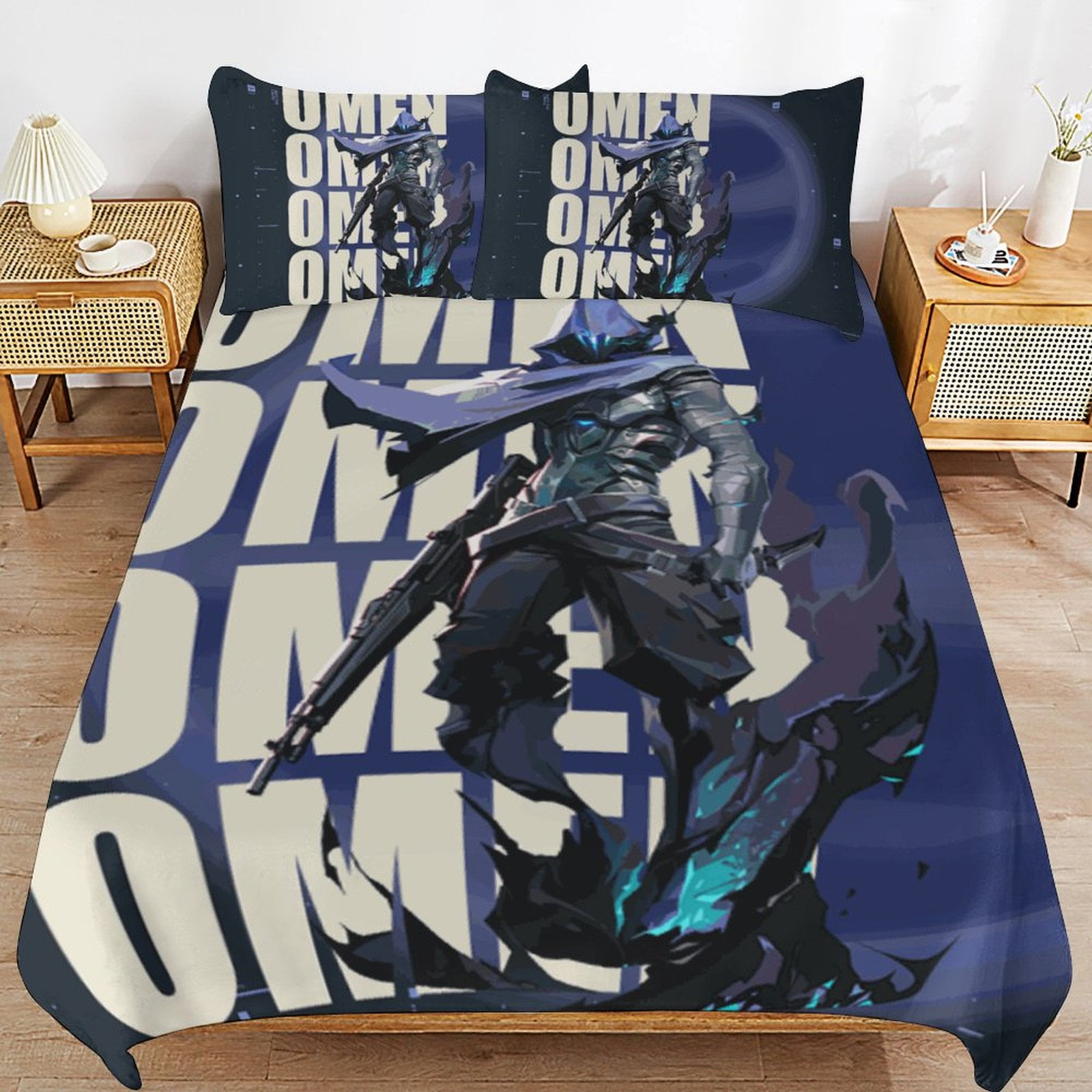 Valorant Omen Printing Bedding Sets Decorative 3 Pieces Bedding Set(1 ...