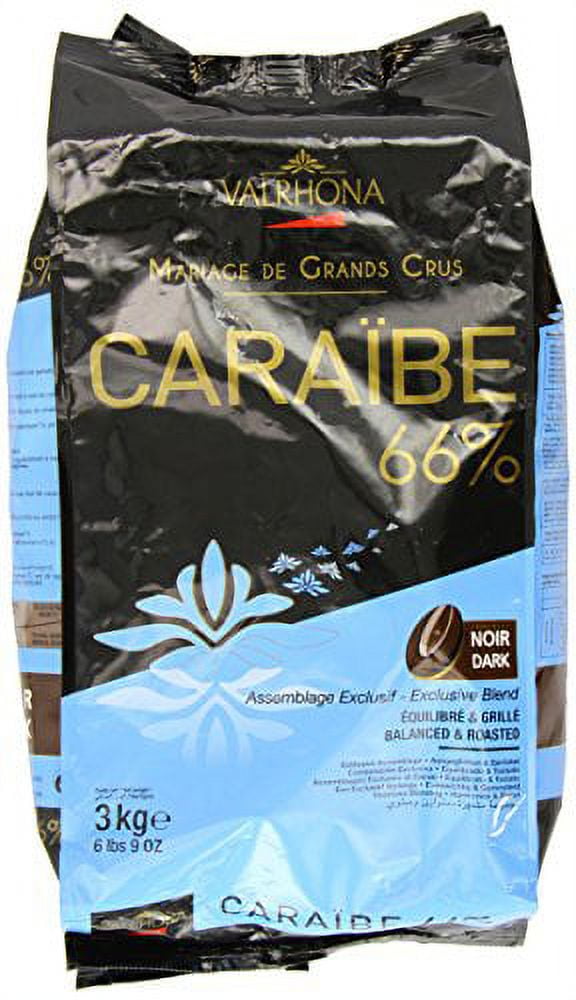 Valrhona Dark Chocolate - 66% Cacao - Caraibe - 6 lbs 9 oz bag of feves ...