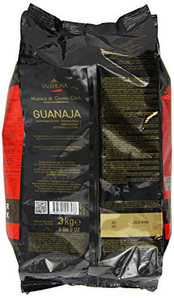 Valrhona Dark Chocolate - 70% Cacao - Guanaja - 6 lbs 9 oz bag of feves ...