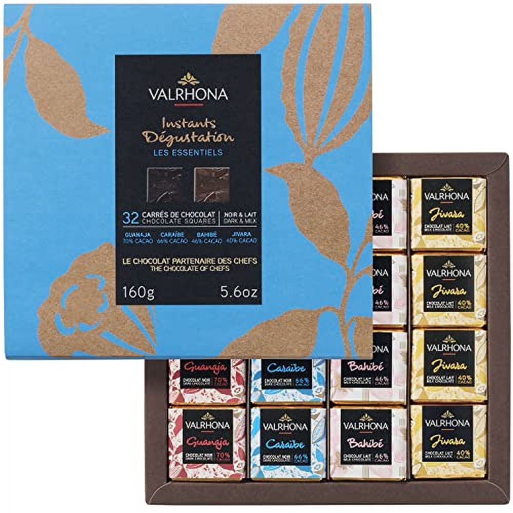 Valrhona Premium Assorted French Chocolate Gift Box - 32 Dark & Milk ...