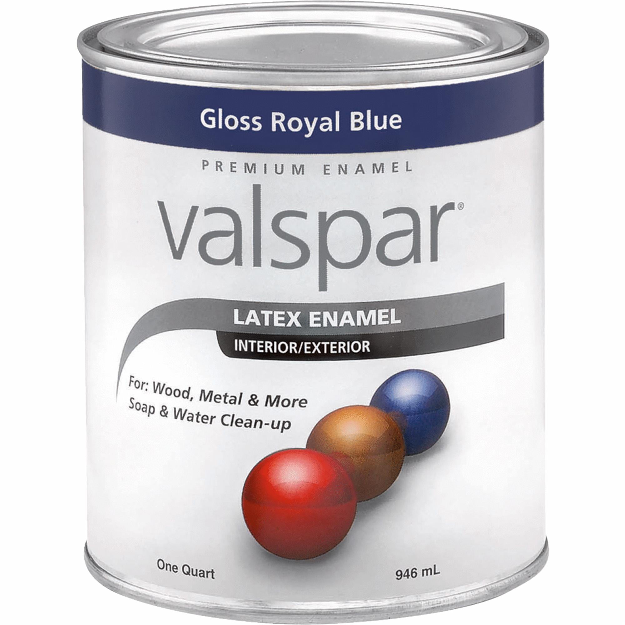 Valspar 65000 Premium Latex Enamel Paint, 1 qt, 400 sq-ft/gal, Royal ...
