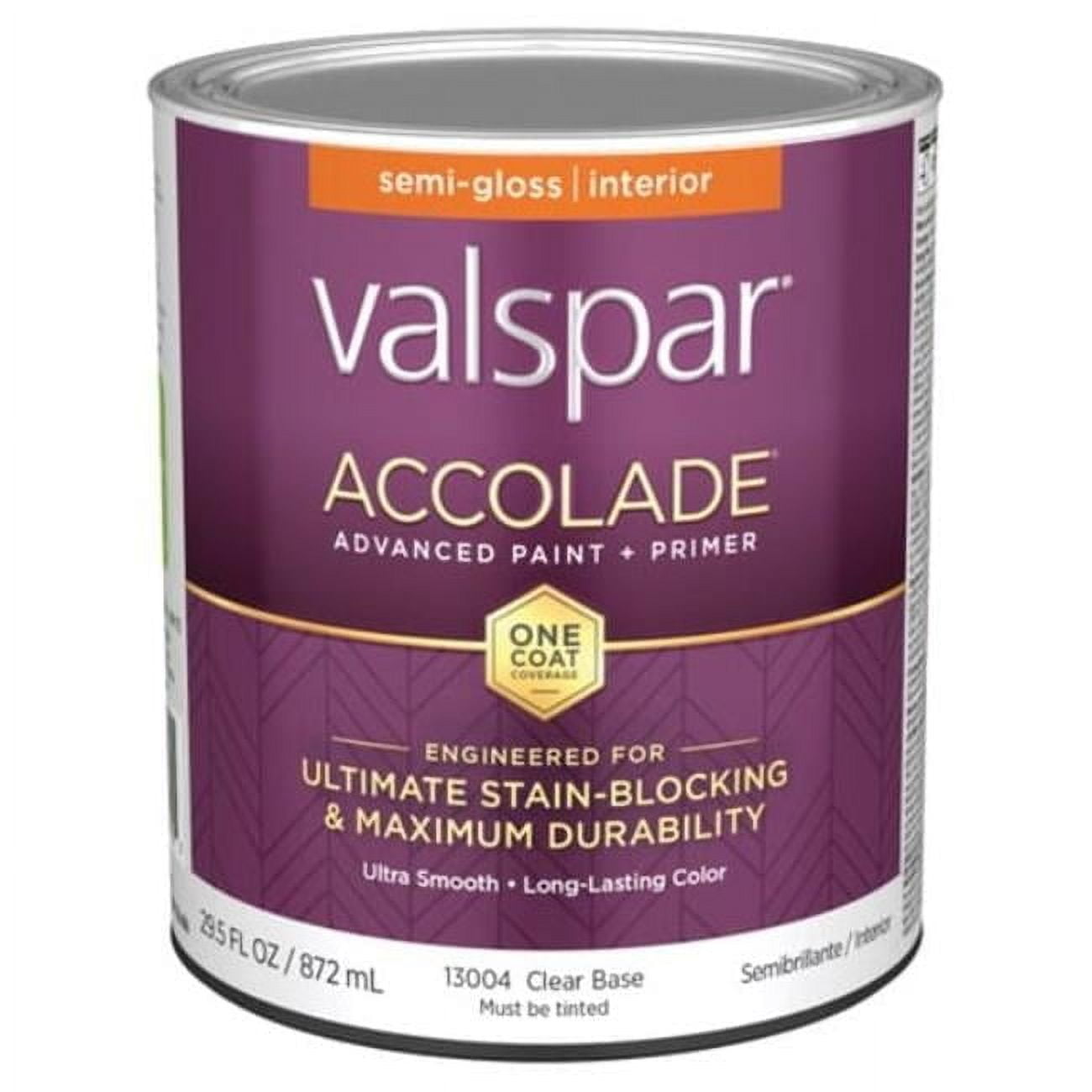 Valspar Accolade Acrylic Latex Semi-Gloss Paint, Clear, 1 Qt, Durable ...