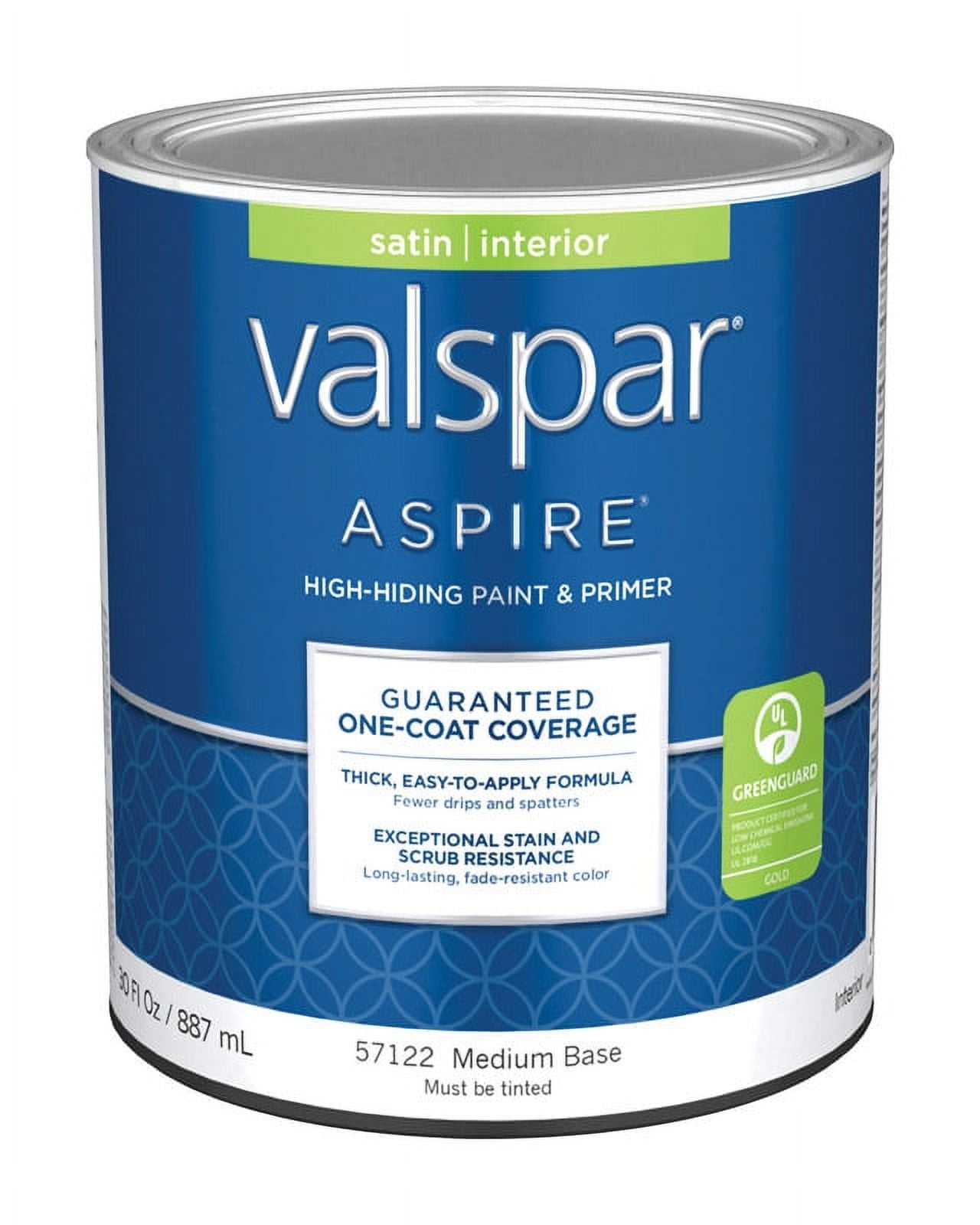 Valspar Aspire Satin Tintable Medium Base Acrylic Latex Paint and ...