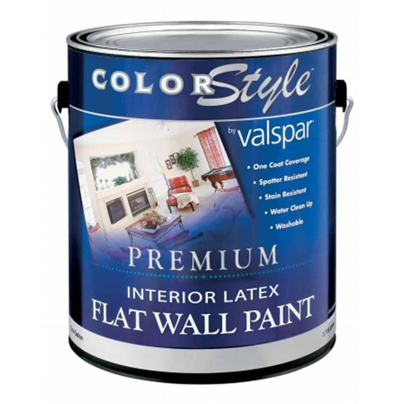 Valspar Brand 1 Gallon White ColorStyle Interior Latex Flat Wall Paint ...