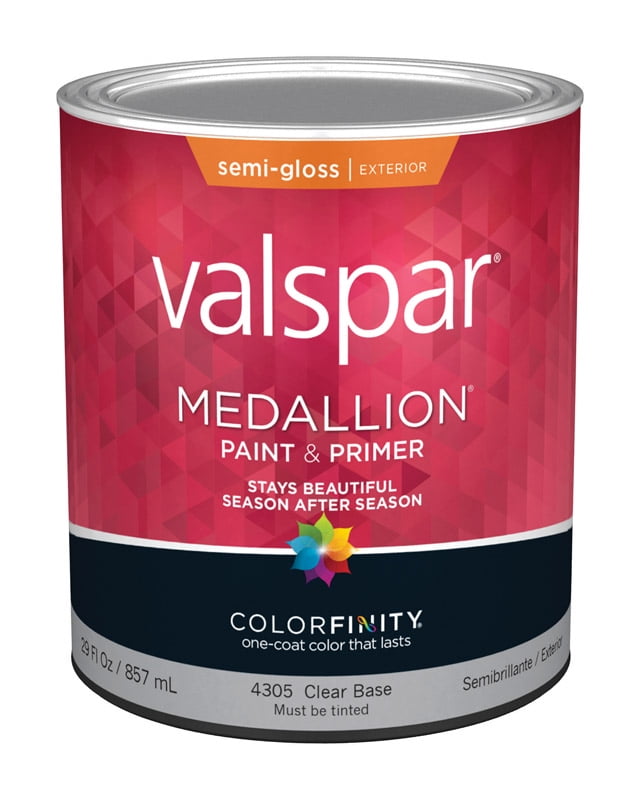 Valspar Medallion 100% Acrylic Paint & Primer Semi-Gloss Exterior House ...