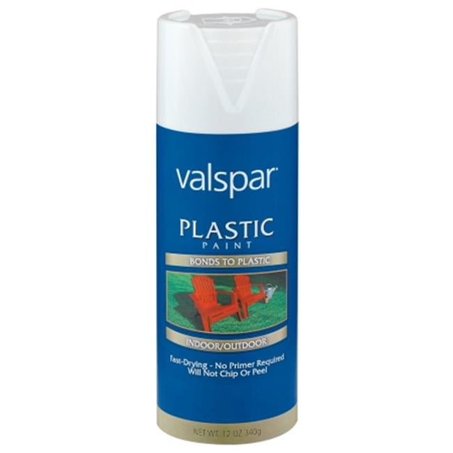 Valspar Brand 410-68101 SP 12 Oz Gloss White Plastic Spray Paint - Pack ...