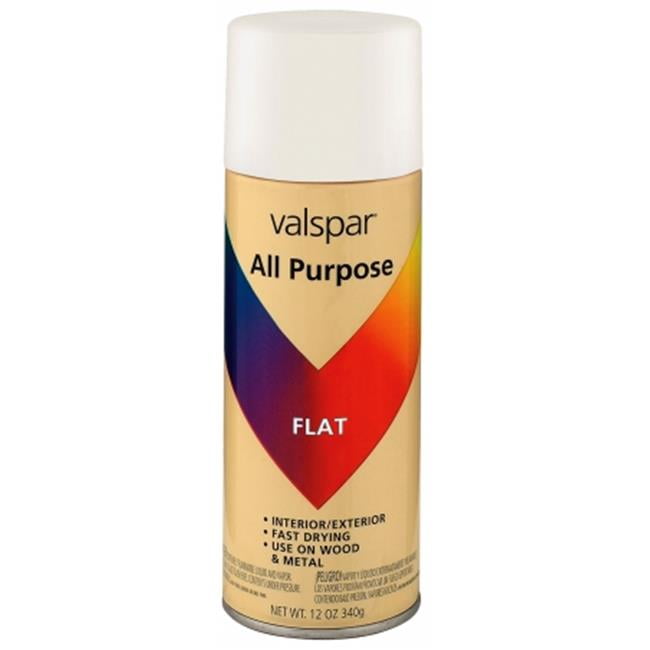 Valspar Brand 465-64003 SP 12 Oz White Flat All Purpose Spray Paint ...