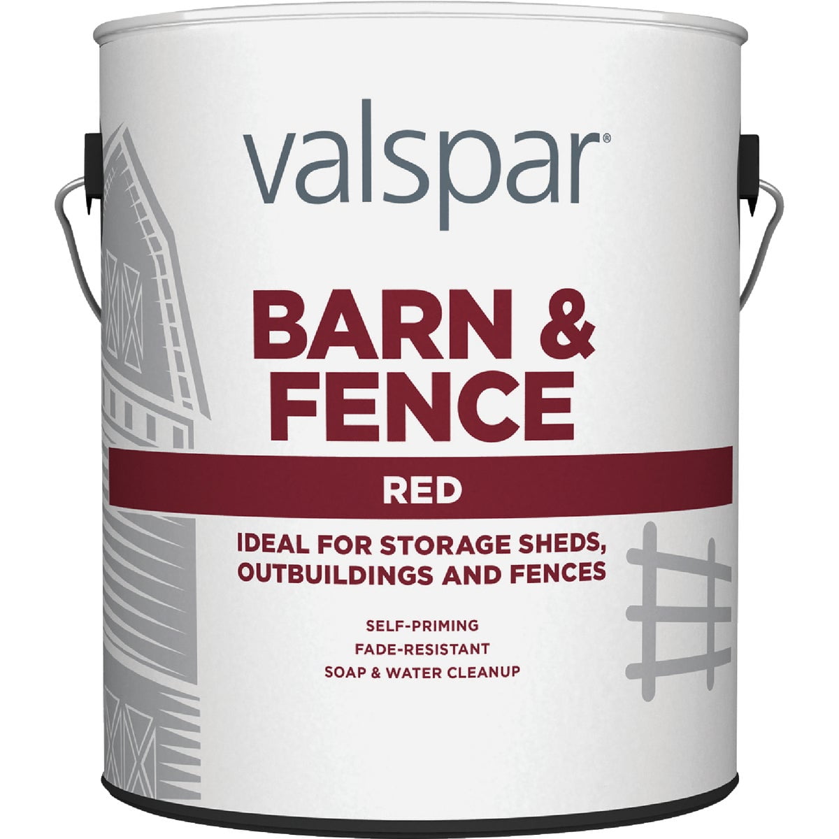Valspar Latex Paint & Primer In One Flat Barn & Fence Paint, Red, 1 Gal ...