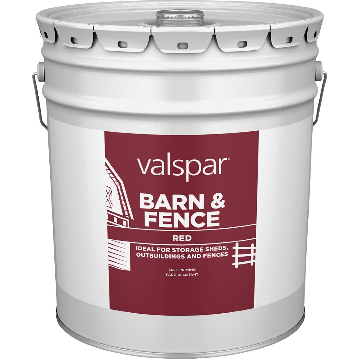 Valspar Oil Paint & Primer In One Low Sheen Barn & Fence Paint, Red, 5 ...