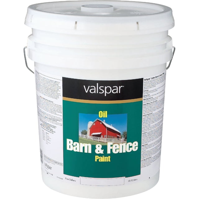 Valspar Oil Paint & Primer In One Low Sheen Barn & Fence Paint, Red, 5 ...