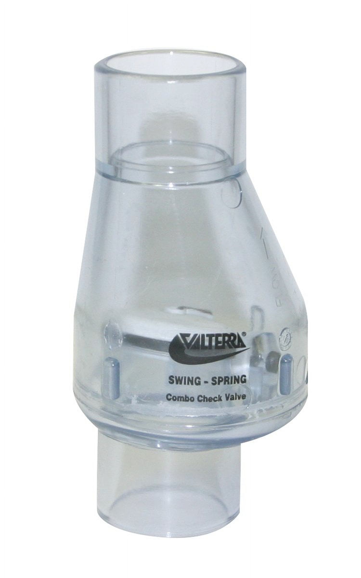 Valterra 200-C10 PVC Swing/Spring Combination Check Valve, Clear, fits ...